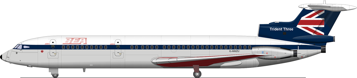 Glyn Chadwick - Hawker Siddeley Trident 3 in BEA colours