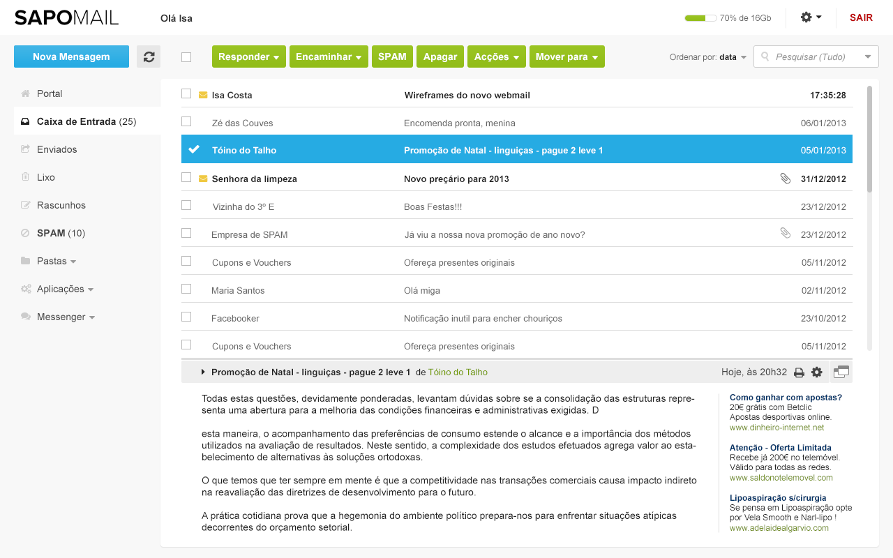 Isa Costa - sapo mail
