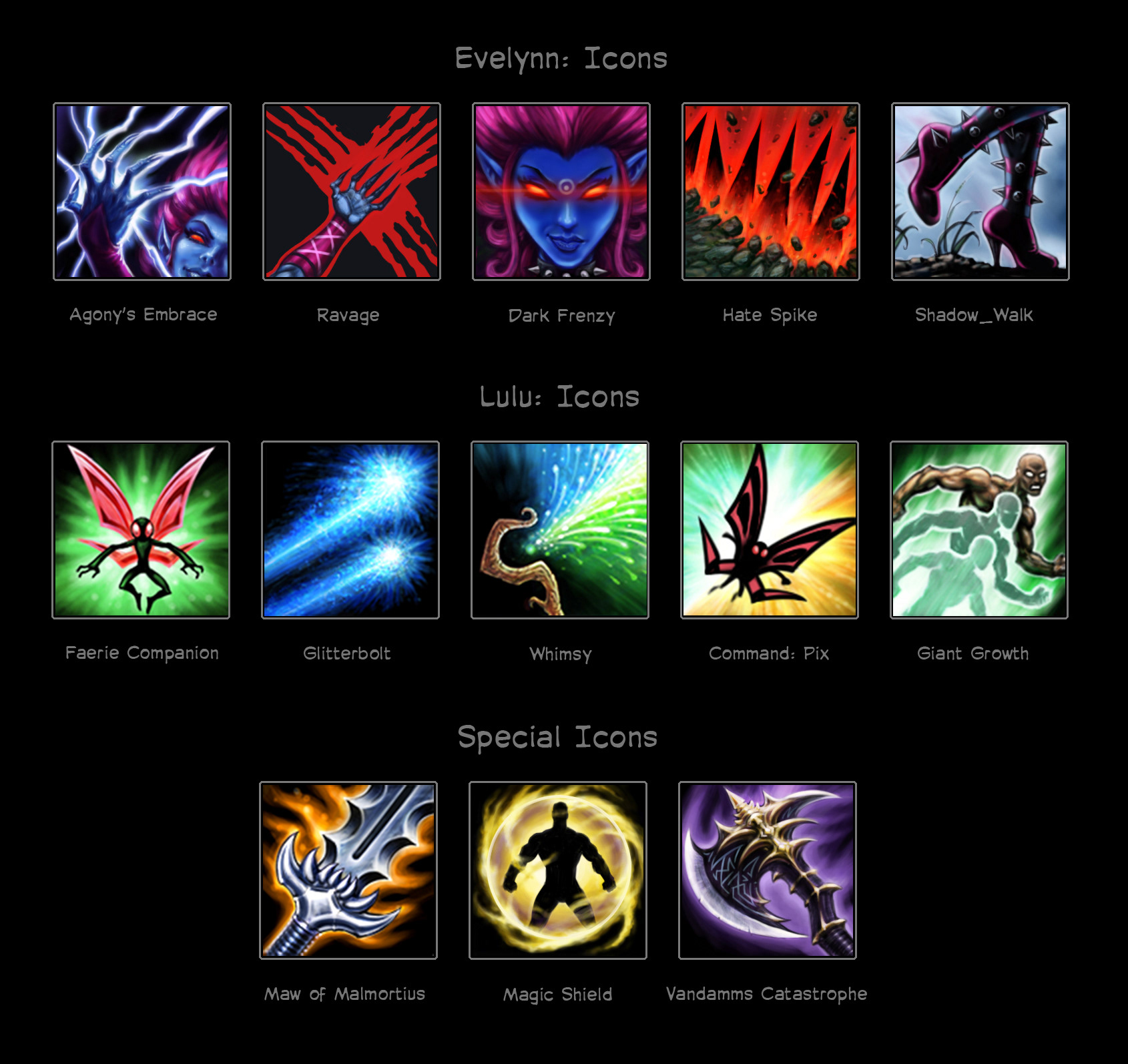Greg Luzniak - League of Legends - Riot Games - UI Icons