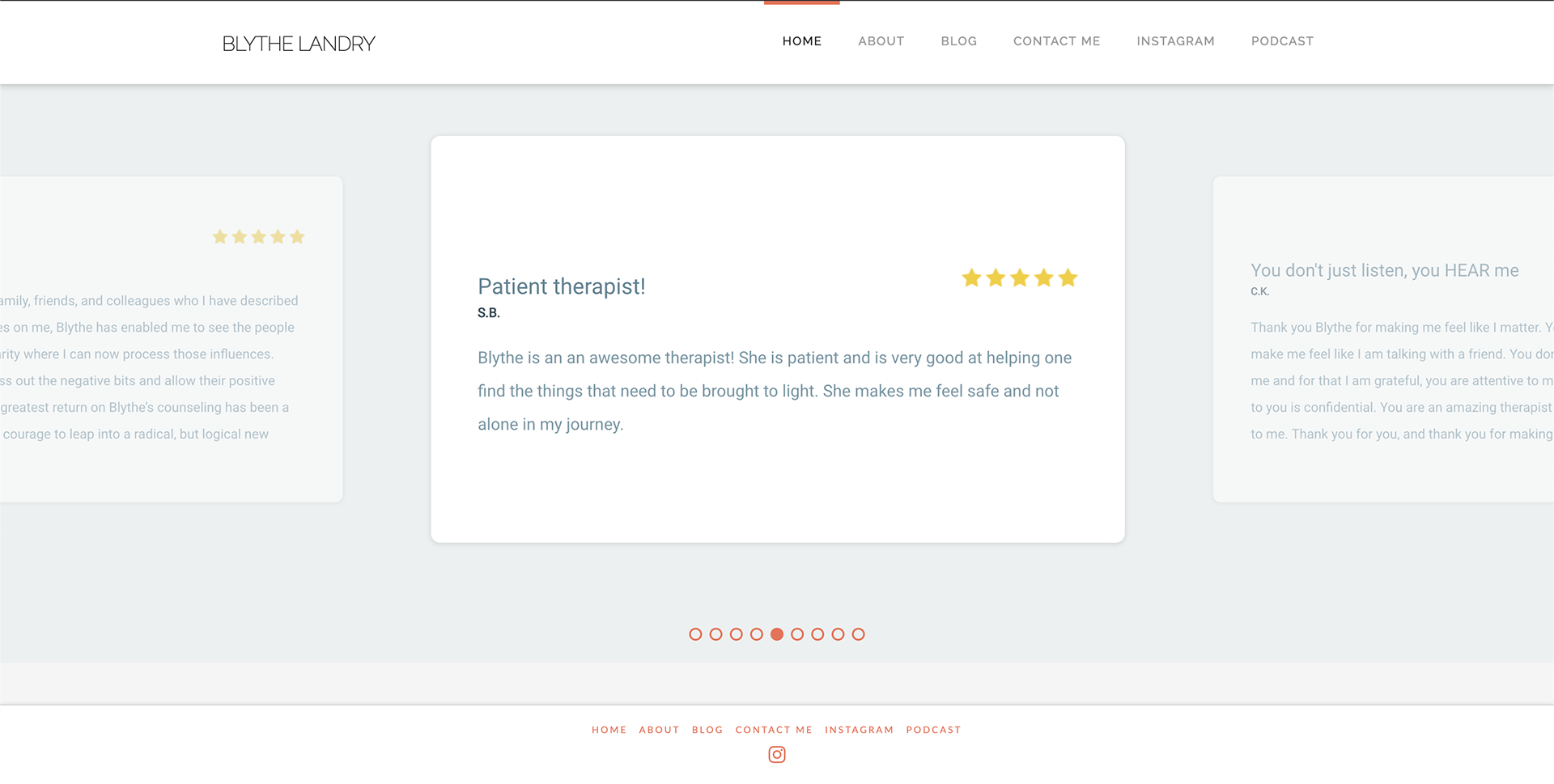 Cara Bezuska - Responsive web design for therapist Blythe Landry