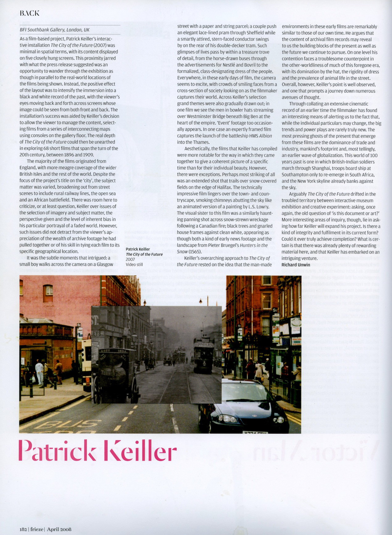 Richard Unwin - Patrick Keiller, BFI Southbank Gallery