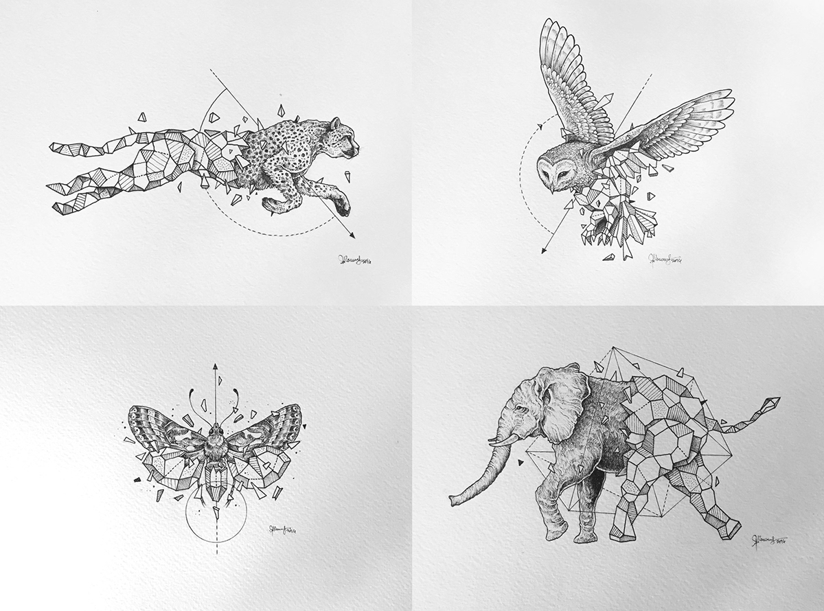Kerby Rosanes : Illustrator : Portfolio - Geometric Beasts