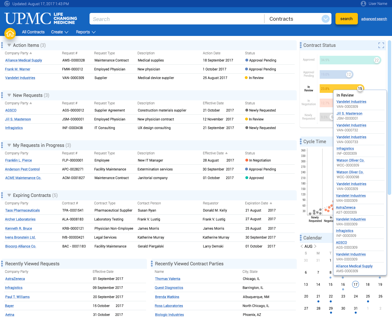 Darian OReilly - Contract Management Dashboard