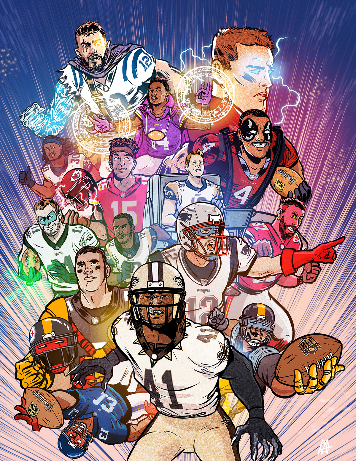 Rafa Alvarez Illustration - Football Heroes (animation) - NFL