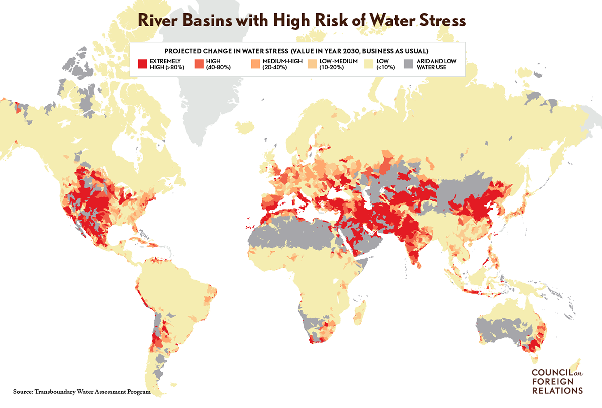 David Foster Graphics - River Basins with High Risk of Water Stress